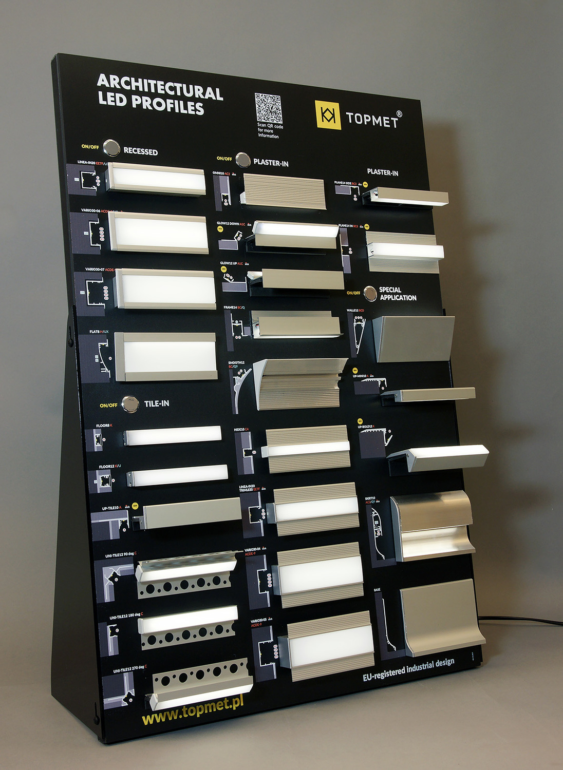 LED PROFILES SAMPLE BOARD ARCHITECTURAL 2023 - TOPMET
