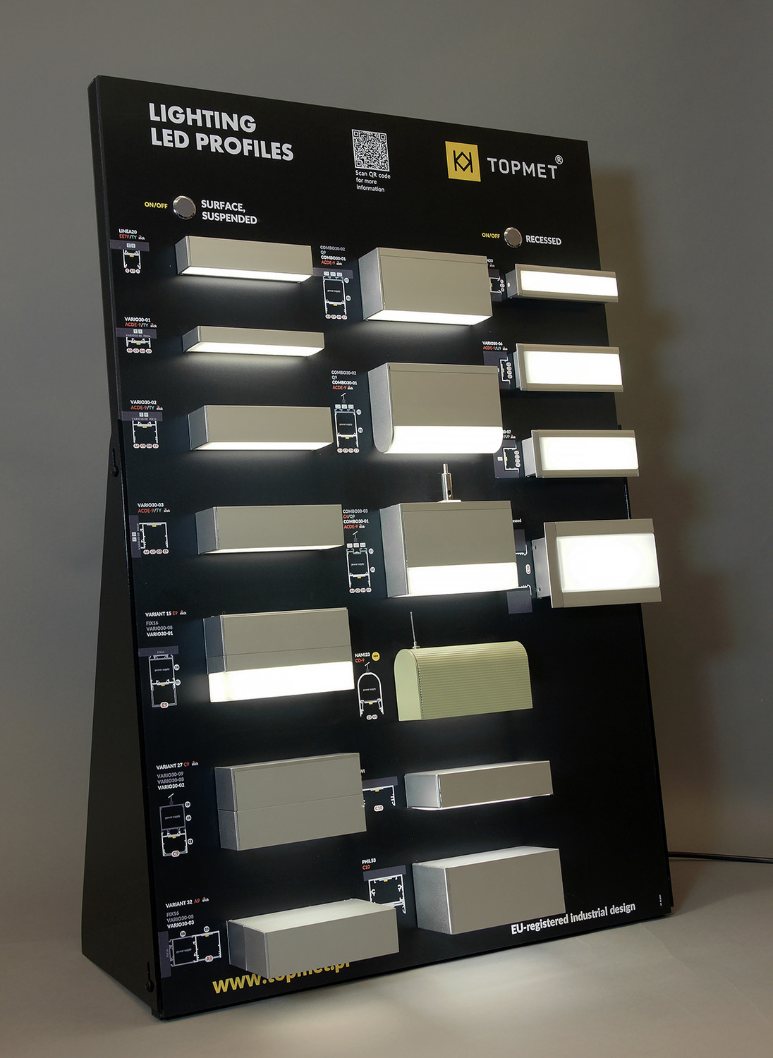 LED PROFILES SAMPLE BOARD LIGHTING 2023 - TOPMET