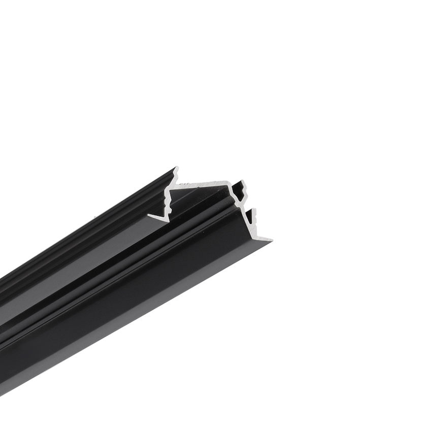 LED profile DIAGONAL14 F/TY 2000 black anod. /plastic bag - TOPMET
